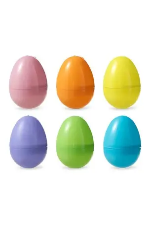 GLITZHOME 90pk 2.25"h Easter Plastic Fillable Eggs In 6 Colors - Blue