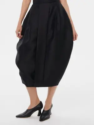 ALAS Silk Wool Blend Tulip Skirt - Black