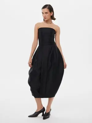 ALAS Silk Wool Blend Tulip Skirt - Black
