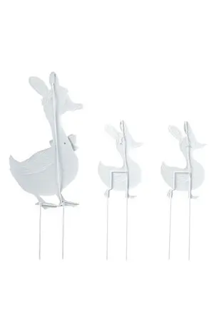 GLITZHOME Set Of 3 Easter Metal Duck Yard Stake
