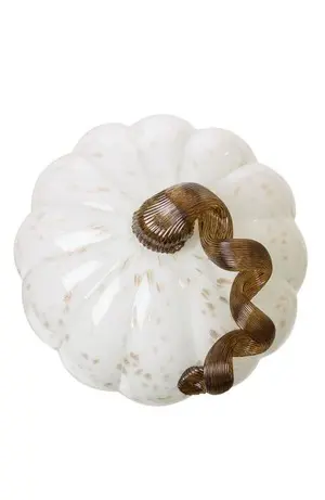 GLITZHOME 8.5"d Golden Glass Pumpkin