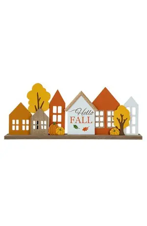 GLITZHOME Fall Wooden House Table Decor - Orange