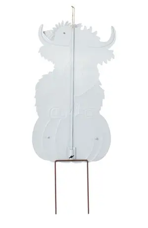 GLITZHOME Fall Metal Highland Cow Yard Stake Wall Decor