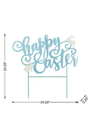 GLITZHOME 24"l Metal Happy Easter Yard Stake
