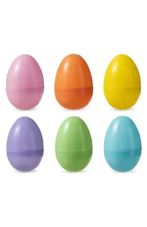GLITZHOME 60pk 3"h Easter Plastic Fillable Eggs In 6 Assorted Colors - Blue