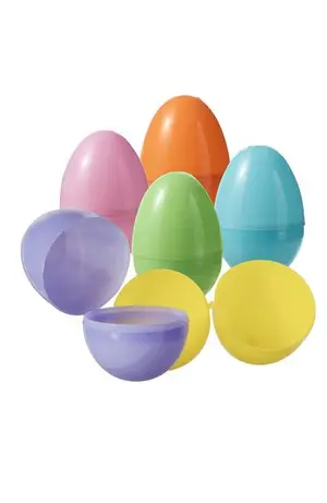 GLITZHOME 60pk 3"h Easter Plastic Fillable Eggs In 6 Assorted Colors