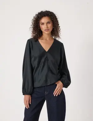 HUSH Grace Long Sleeve Satin Top