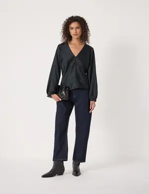 HUSH Grace Long Sleeve Satin Top