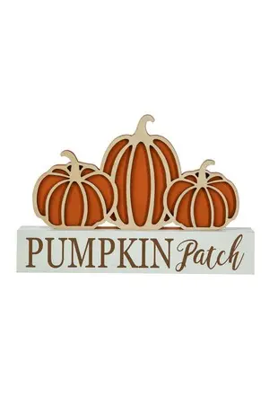 GLITZHOME Fall Wooden Pumpkin Patch Table Sign - Orange