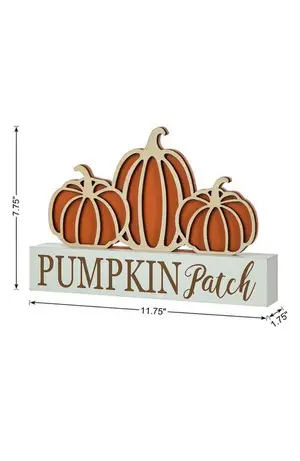 GLITZHOME Fall Wooden Pumpkin Patch Table Sign