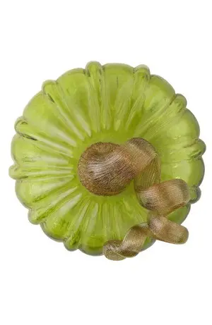 GLITZHOME Crackle Glass Short Pumpkins - Green
