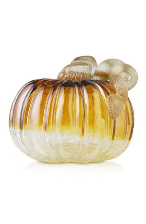 GLITZHOME Crackle Glass Short Pumpkins - Orange