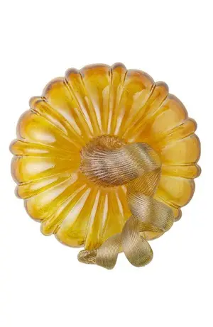 GLITZHOME Crackle Glass Short Pumpkins - Orange