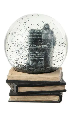 GLITZHOME 100mm Halloween Polyresin Haunted House Water Globe