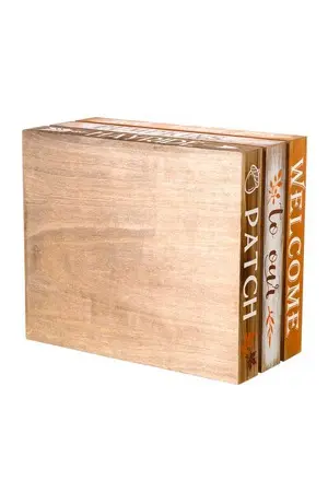 GLITZHOME Set Of 2 Wooden Pumpkin Crates Table Decor