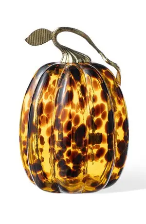 GLITZHOME Fall Multi-style Short Glass Pumpkins Black