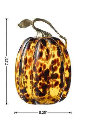 GLITZHOME Fall Multi-style Short Glass Pumpkins - Black