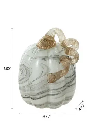 GLITZHOME Fall Multi-style Short Glass Pumpkins - Grey