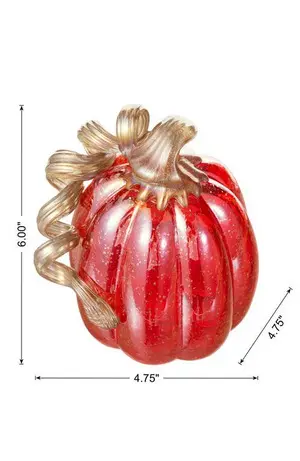 GLITZHOME Fall Multi-style Short Glass Pumpkins - Red