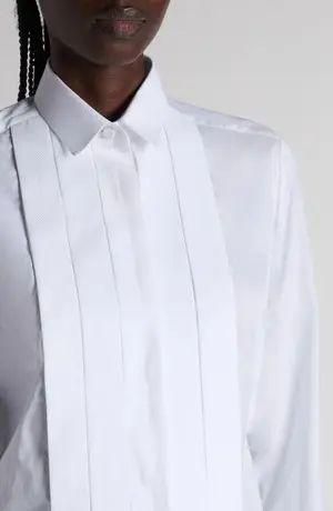 TOM FORD Pleated Bib Cotton Twill Shirt