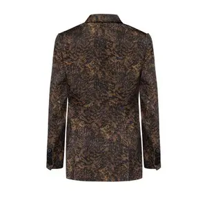 PCFG Print Long Jacket With Shoulder Pads - Leopard