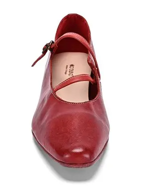OLD TREND Ribbon Genuine Leather Mary Jane Heels - Brick