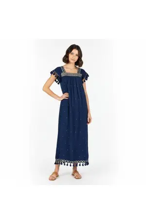 MER ST. BARTH Maxi Sandrine Tassels Dress