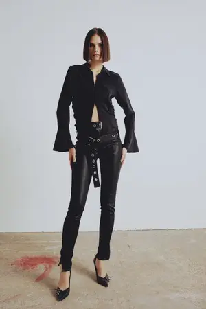 PCFG Belted Skinny Denim Pants