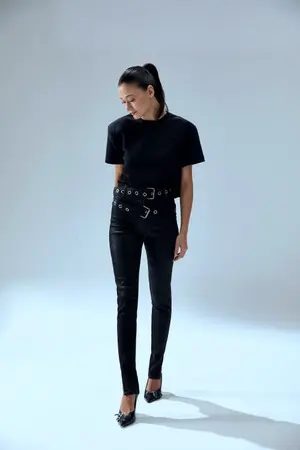 PCFG Belted Skinny Denim Pants
