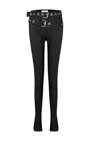 PCFG High-waist Double-belted Skinny Denim Pants