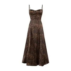 PCFG Pure Silk Strapless Maxi Dress - Leopard