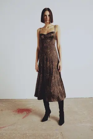 PCFG Pure Silk Strapless Maxi Dress - Leopard