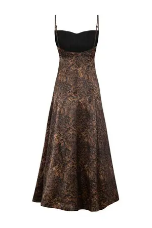 PCFG Pure Silk Strapless Maxi Dress - Leopard
