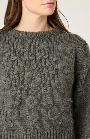 BTB LOS ANGELES Margaret Crewneck Sweater - Charcoal