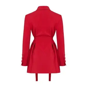 PCFG Wool Blend Jacket Dress - Red