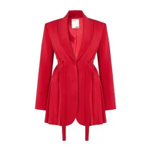 PCFG Wool Blend Jacket Dress - Red