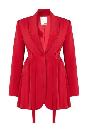 PCFG Wool Blend Jacket Dress - Red