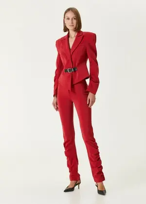 PCFG Wool Blend Your *itch Draped Pant - Red