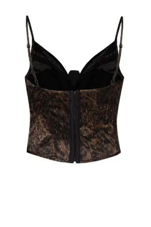 PCFG Pure Silk "itch" Kangaroo Corset Top - Leopard