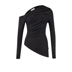 PCFG Draped Long Sleeve Top - Black