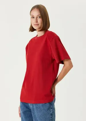 PCFG Printed Cotton Oversized T-shirt - Red