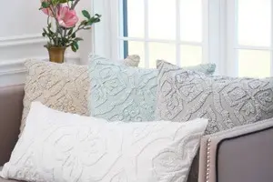 ELISABETH YORK Ninny Floral Tufted Throw Pillow Collection - Beige
