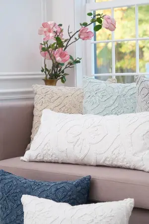 ELISABETH YORK Ninny Floral Tufted Throw Pillow Collection - Beige