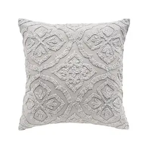 ELISABETH YORK Ninny Floral Tufted Throw Pillow Collection - Grey