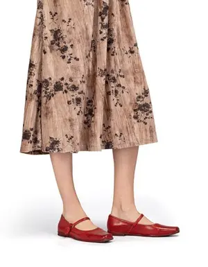 OLD TREND Classic Genuine Leather Mary Jane Flats - Brick