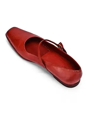 OLD TREND Classic Genuine Leather Mary Jane Flats - Brick
