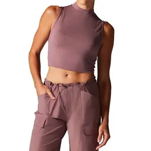 TAVI Mock Neck Tank - Rose