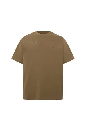 PCFG Cotton Oversized Tee With Emboss Detail - Chino Green