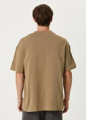 PCFG Cotton Oversized Tee With Emboss Detail - Chino Green
