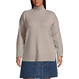 LANDS' END Split Hem Turtleneck Sweater